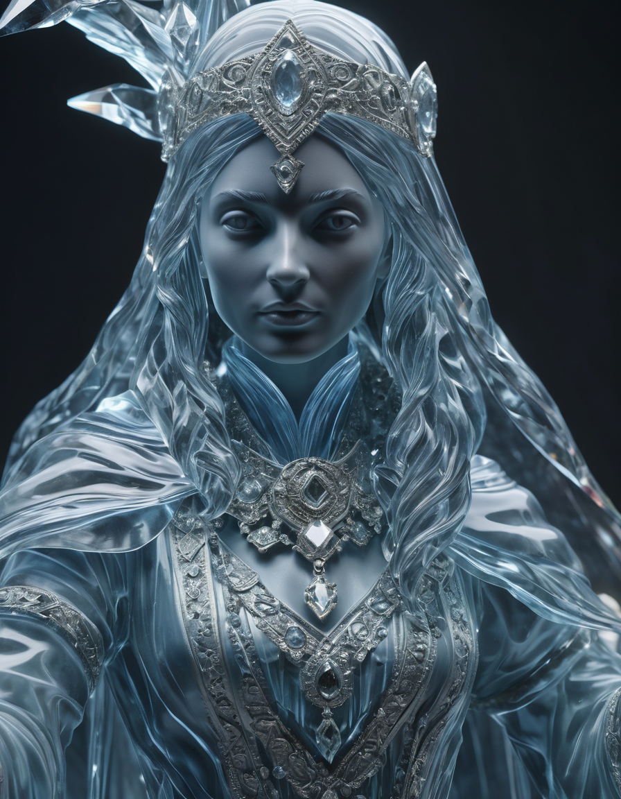 crystal statues:1. 2), (transparent crystal:1. 2), Highly detailed ...