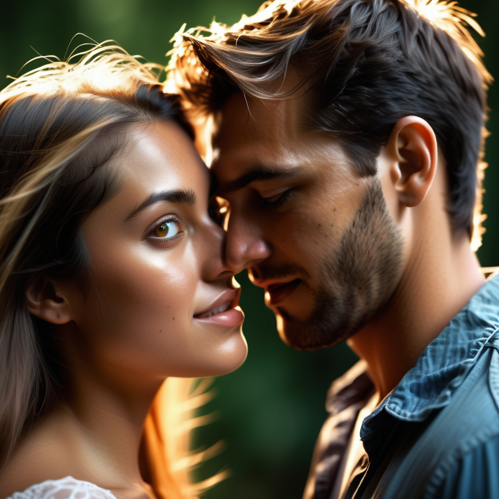 “make an image of a couple with natural light editing style for ...