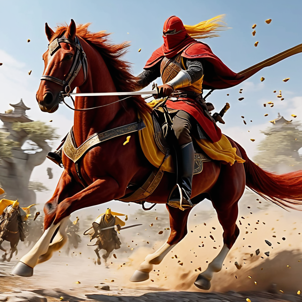 a red stallion with hooves hitting stone shooting sparks as he runs ...